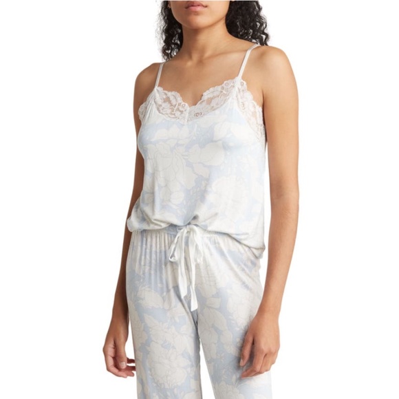 PJ Salvage | Tops | Pj Salvage Shelf Bra Lace Trimmed Cami In Blue Hue ...